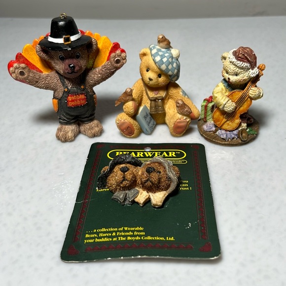 Accents | Bear Figurines Assorted With Boyd Bear Pin Made Of Resin ...